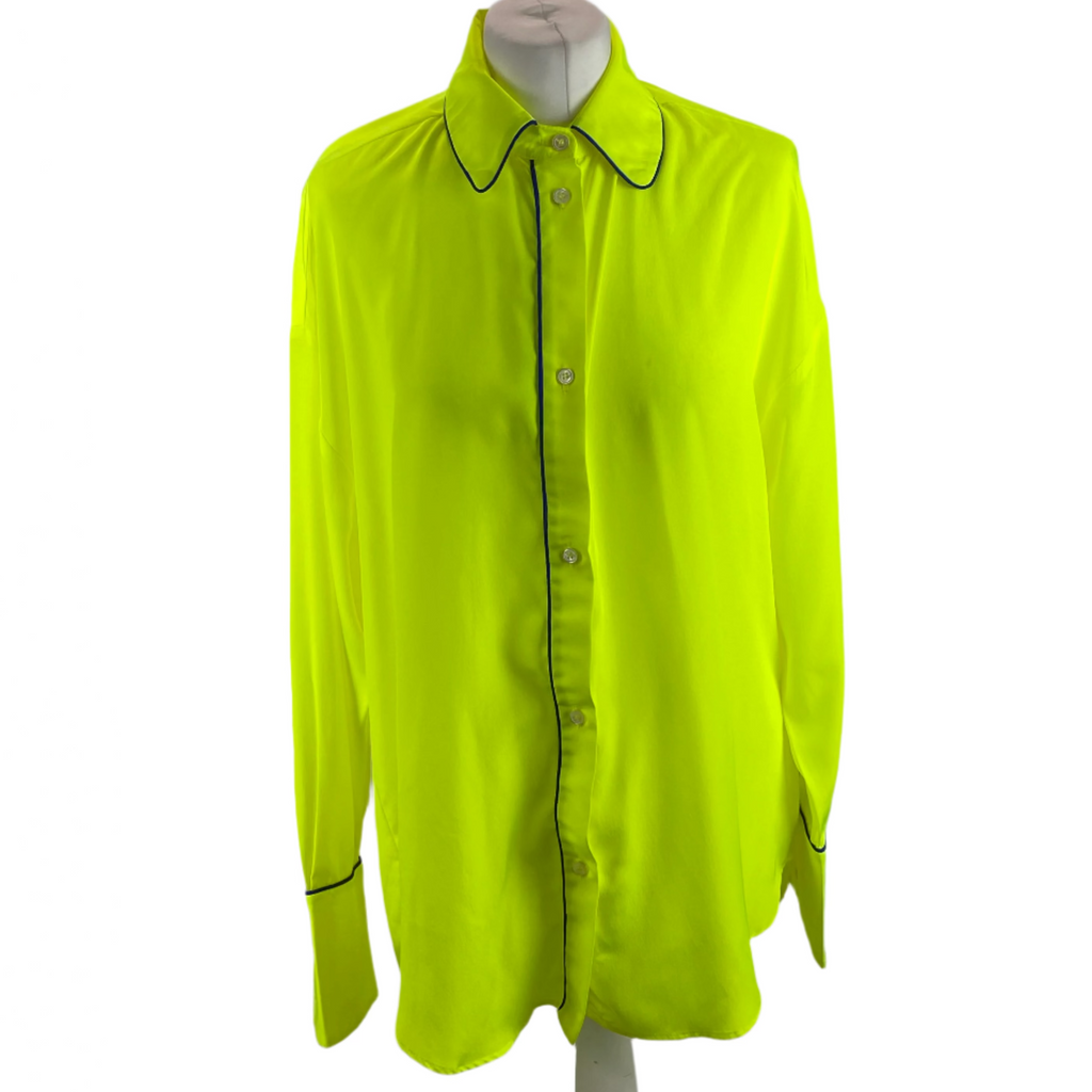 Serena Bute Highlighter Yellow Silk Shirt S – Shonamac.com